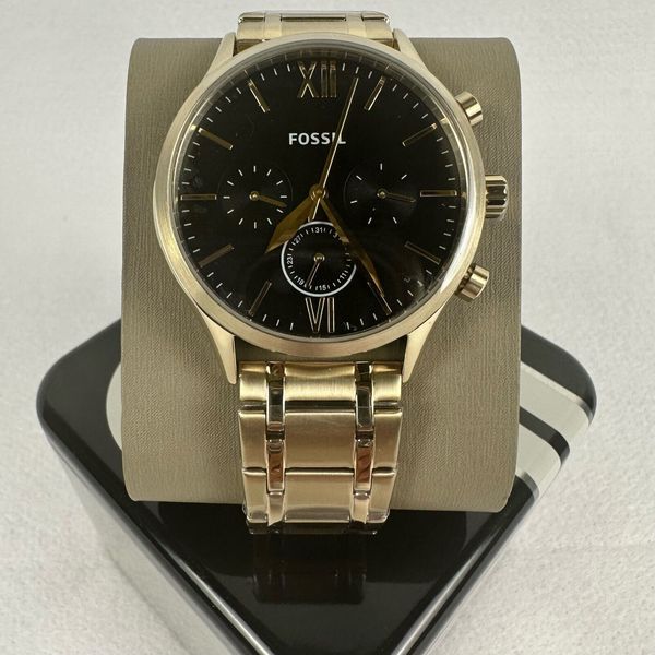 New Fossil Mens Fenmore Midsize Multifunction Gold-Tone Watch BQ2366 ...