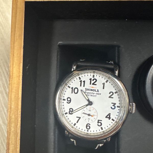 Shinola Argonite Quartz Men's watch White Dial and Brown Strap ...