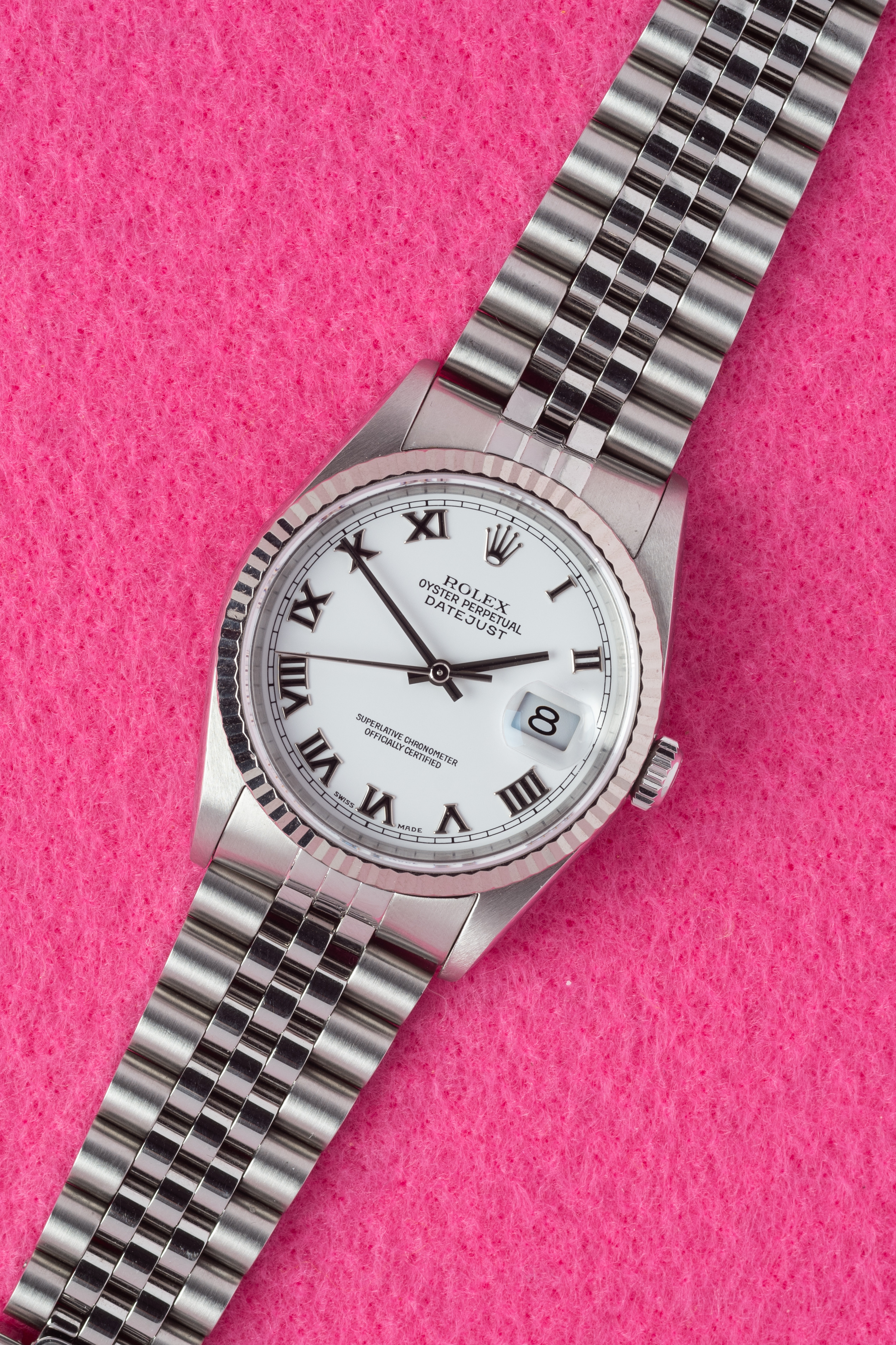 FS: 1999 Rolex Datejust 16234 White Roman with RSC Service Receipt ...