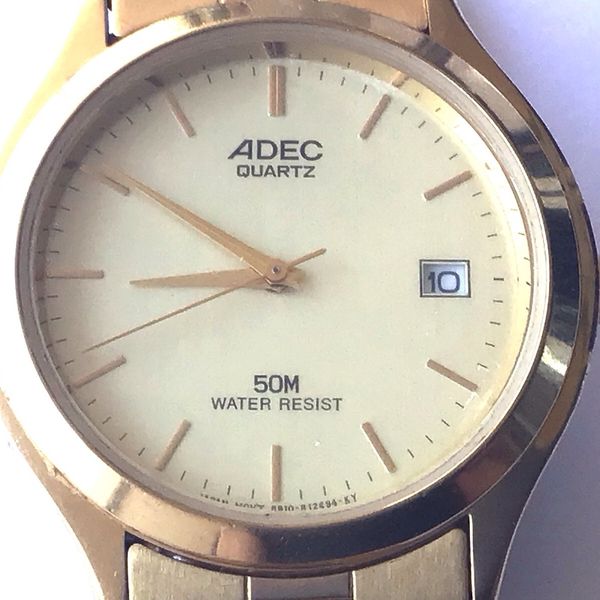 Vintage ADEC By Citizen Mens Date Watch Gold Plate Works Keeps Time New ...