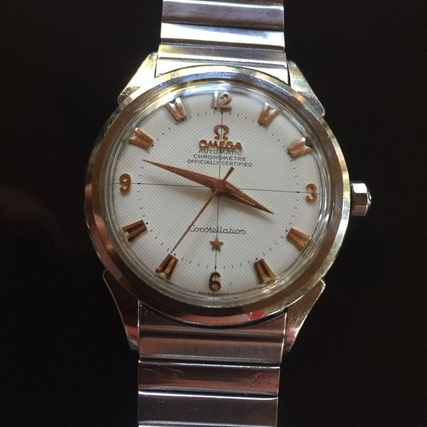 SOLD 1956 Omega Constellation 2852 with waffle dial and rose gold ...