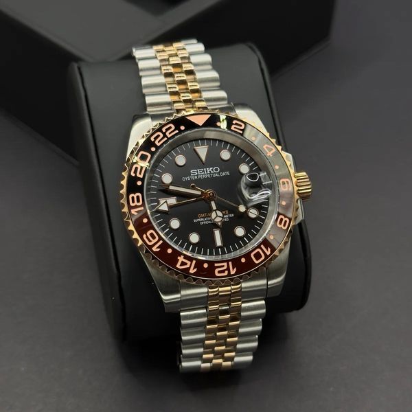 Seiko Mod GMT Master Root Beer oro rosa | WatchCharts Marketplace