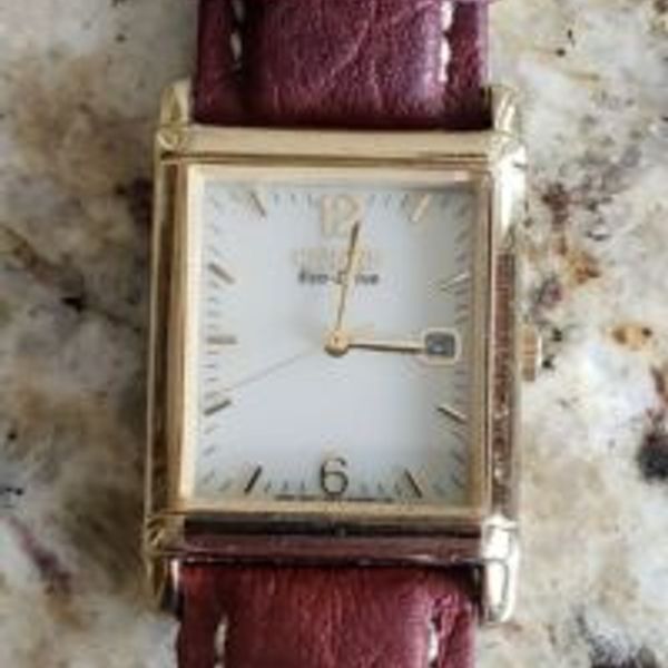 Vintage Citizen Eco-Drive Men’s Square Tank Watch. Good capacitor, runs ...