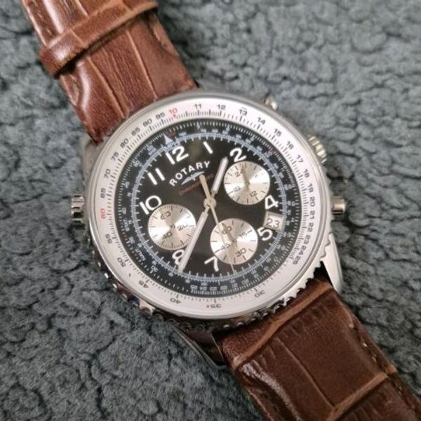 Mens Rotary Chronospeed Vintage Style Chronograph Watch | WatchCharts ...