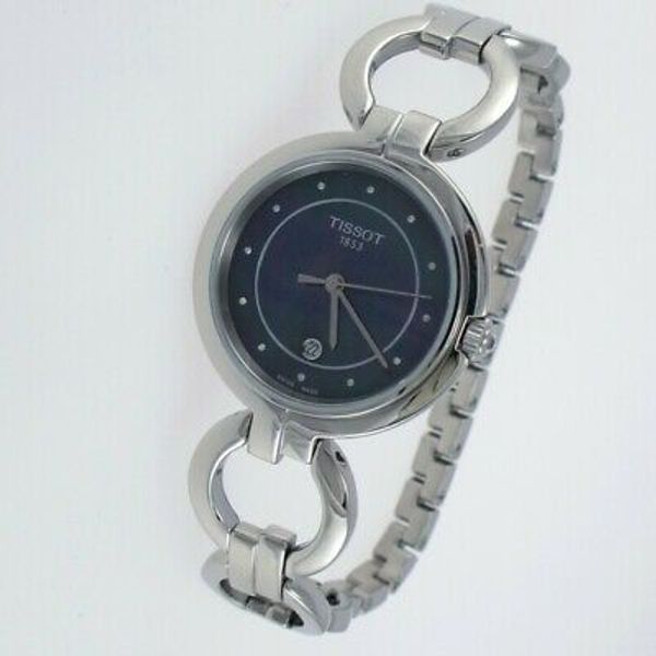 TISSOT Flamingo Watch Dark Mother of Pearl Dial + Diamond | WatchCharts ...