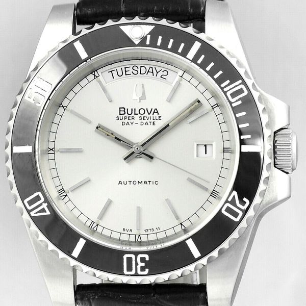 BULOVA Super Seville Day Date Automatic Stainless Steel Mens Wrist Watch | WatchCharts