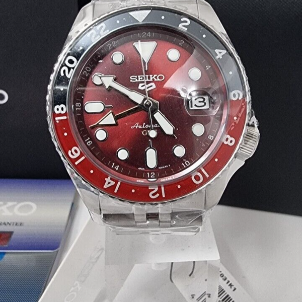 Seiko 5 Sport GMT Automatic Red Dial Men's Watch SSK031K1 | WatchCharts ...
