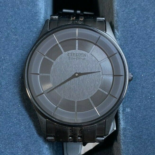 CITIZEN ECO-DRIVE STILETTO ULTRA THIN MEN'S 36MM ROUND WATCH - BLACK ...