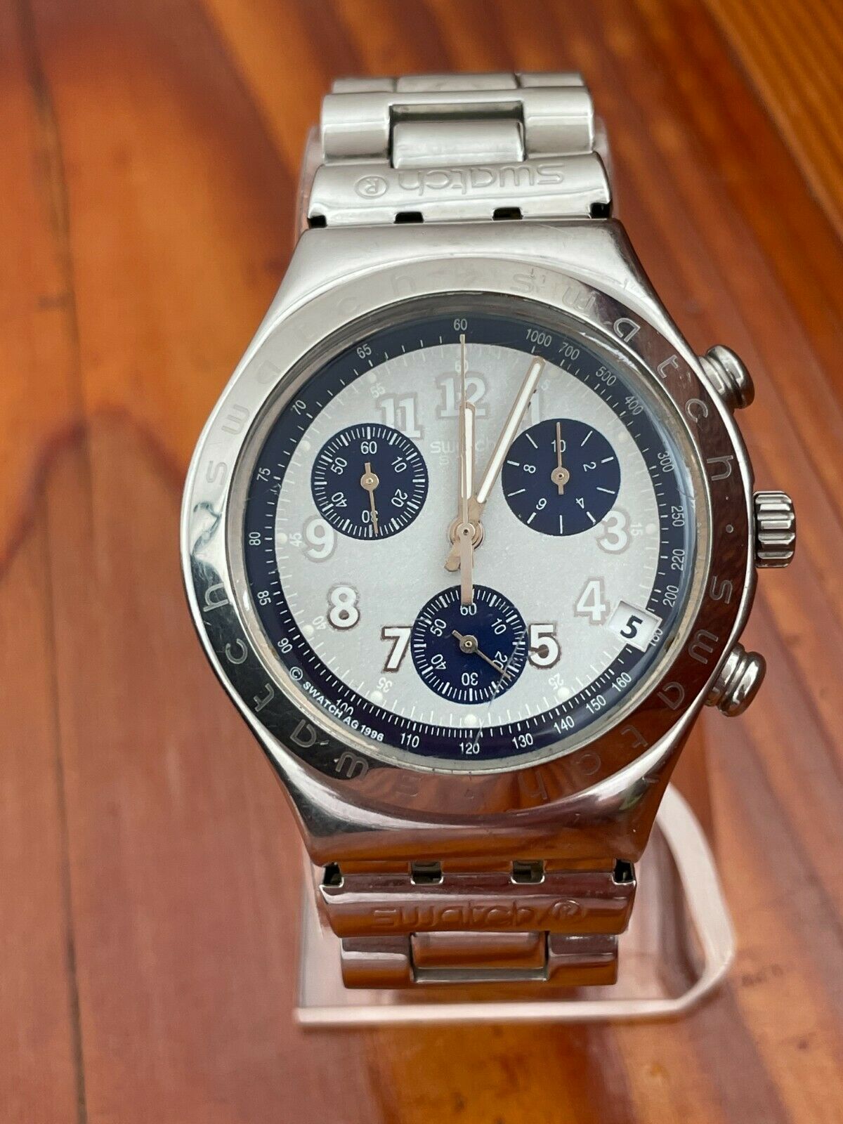 Vintage Swatch YCS407G Secret Agent Irony Chronograph Panda Original ...