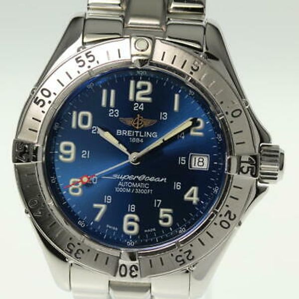 BREITLING Super Ocean Navy Dial A17340 Automatic Men's Watch_471381 ...