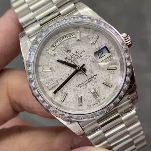 Rolex Day Date Presidential Meteorite Dial Watch Diamond Bezel 40MM ...
