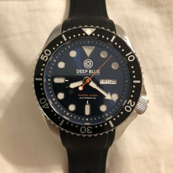 DEEP BLUE Military Diver Automatic 300M New Men's Watch Deep blue black ...