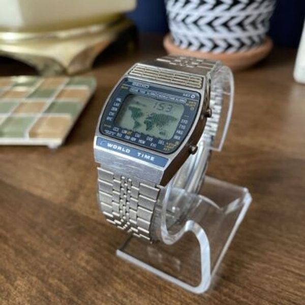 Vintage Seiko World Time 1979 Digital Quartz Original Bracelet Watch ...