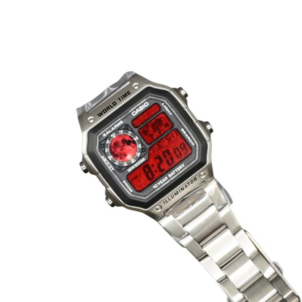 CASIO AE-1200WHD Royale World Time Watch Mod Blood Moon Display ...