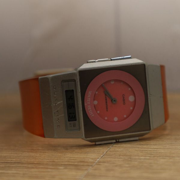 Casio Film Dual Time FS-01 2321 Rare Pink Dial Unisex Japan Watch ...