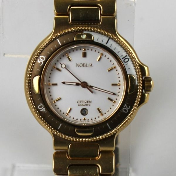 Citizen Noblia Ladies' Watch - Gold Tone Stainless, White Face, Dive ...