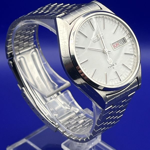 ð ¥ Vintage Seiko Men's Quartz Type II White Dial 0903-8110 Stainless ...