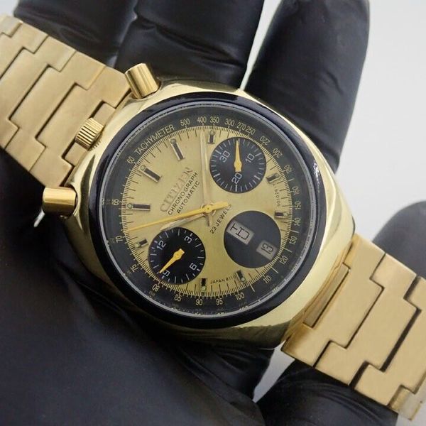 Citizen 8110 Automatic Flyback Chronograph Mens Watch BULLHEAD Gold ...