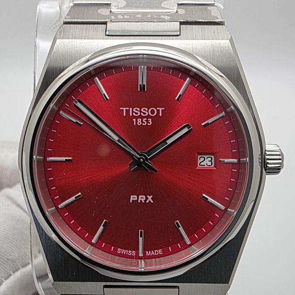 Tissot PRX 40mm Red Dial Stainless Steel Men's Watch T137.410.11.421.00 ...