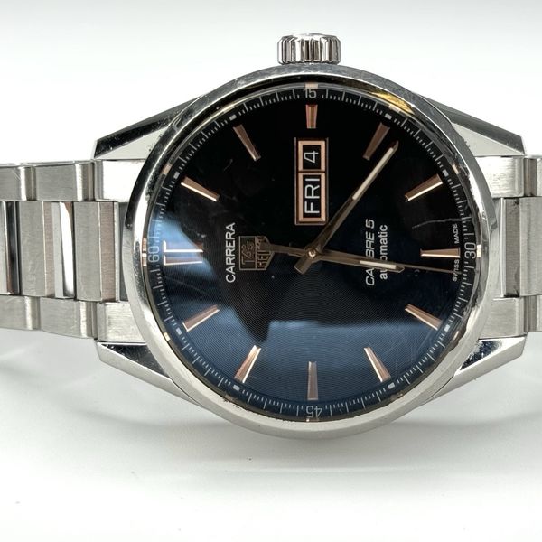 Tag Heuer Carrera Calibre 5 Day & Date 41mm Automatic Watch WAR201C | WatchCharts Marketplace