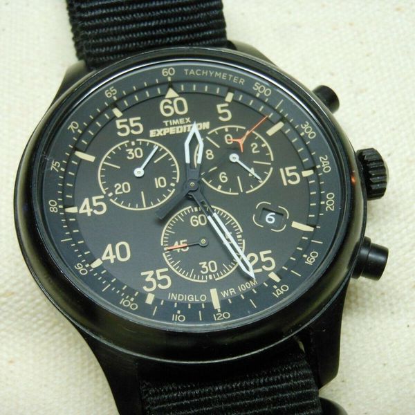 TIMEX Expedition INDIGLO Chronograph 921 Y8 Military Wristwatch Watch ...