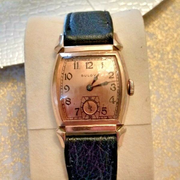 Bulova 1945 Lieutenant vintage mens watch triple signed copper dial ...