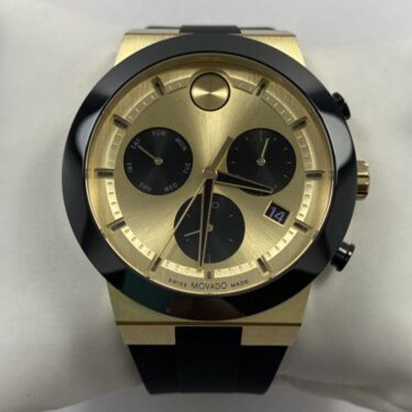 Movado Bold Fusion Chronograph Quartz Black Rubber Strap Men's Watch ...