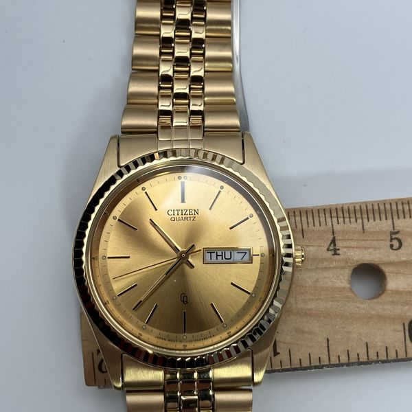 Vintage Citizen Quartz Watch / Gold-Tone / UAW Engraving / 1102-R12543 ...