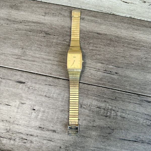 Seiko Men's Watch 6530-5389 Executive Quartz Vintage Gold Rectangle ...