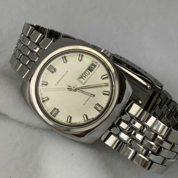 Vintage 1969 Caravelle Automatic Stainless St Mens Watch Bulova AS1906 ...