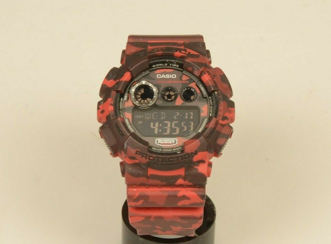 Casio G Shock GD-120CM Digital Chrono in Red Camo NEW IN BOX Running ...