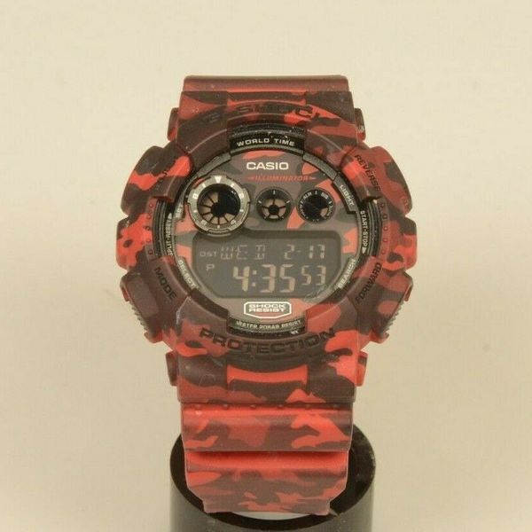 Casio G Shock GD-120CM Digital Chrono in Red Camo NEW IN BOX Running ...