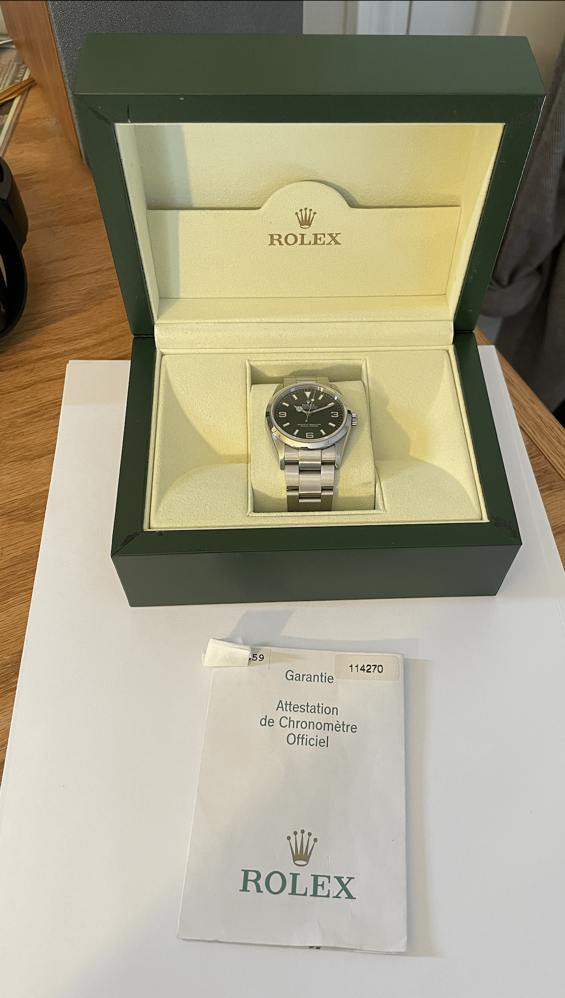 [WTS] Rolex Explorer 114270 with box and papers | WatchCharts
