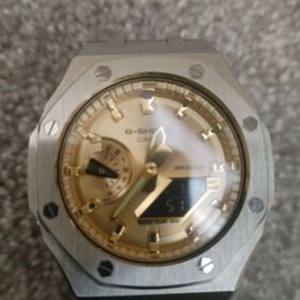 Custom Casio G-Shock GA2100 Mod Watch Silver/Gold + 2 Watches ...