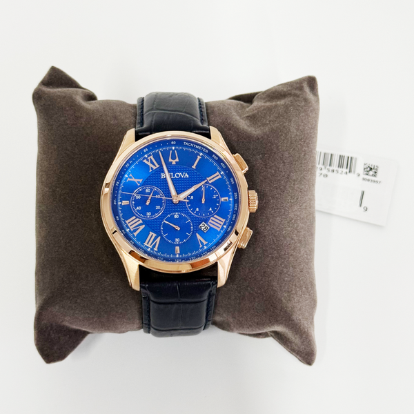 BULOVA 97B170 Wilton Men's Watch Leather Strap Quartz chronograph 46 ...