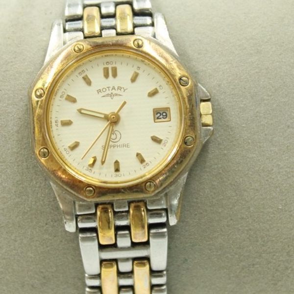 ROTARY Sapphire Q Steel Date Quartz Wristwatch Spares/Repairs - D18 ...