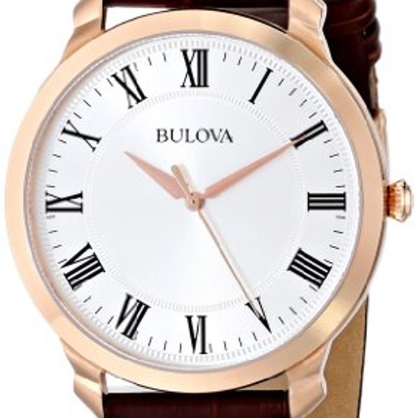 Bulova Bulova Men's 97A107 Gold-Tone Stainless Steel Watch with Brown ...