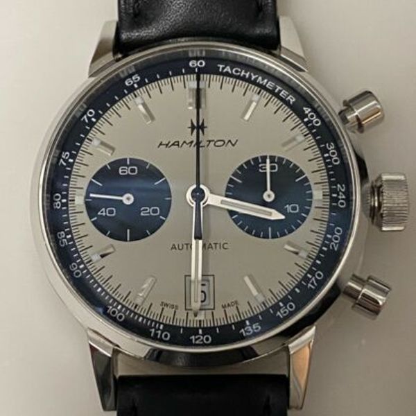 HAMILTON INTRA-MATIC AUTOMATIC CHRONOGRAPH PANDA REF. H38416711 Mint In ...