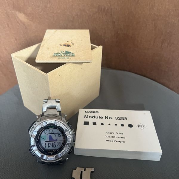 Titanium Casio Pro Trek PRW2500T: Solar Power, Waterproof, Triple Sensor, Atomic | WatchCharts ...