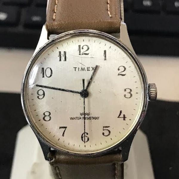 Timex 34mm White Dial Windup men's watch , Run Not Test (#1439 ...