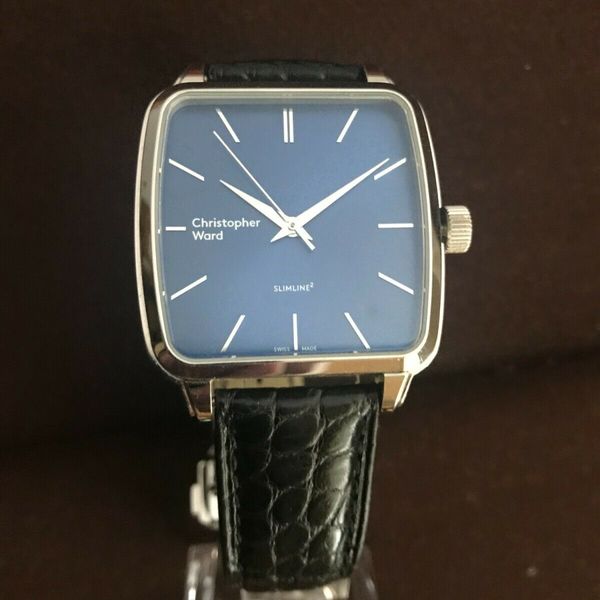 Christopher Ward C5 Malvern Slimline2 blue Square Hand-Wound ...