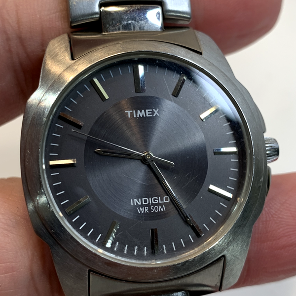 Vintage Men's Timex Indiglo WR 50M Gray On Gray Dial New Battery ...