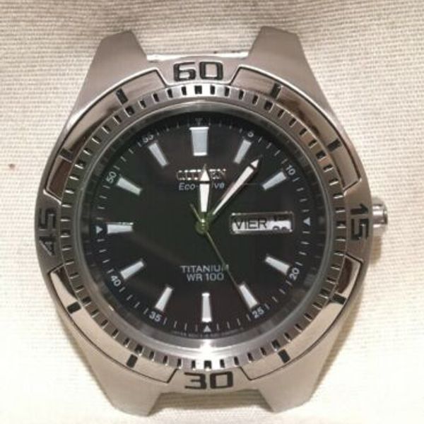 Vintage Rare Citizen Eco Drive Titanium Men’s Watch E101-K004438 Divers ...