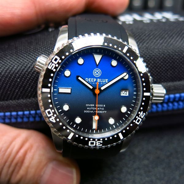 For Sale Deep Blue 1000m Diver II Automatic Ceramic Bezel blacl/blue ...