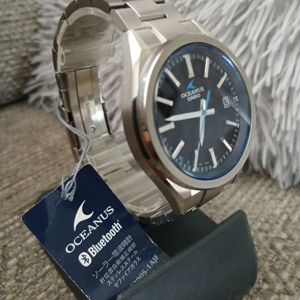 CASIO OCEANUS OCW-T200S-1AJF Blue Dial Solar Radio Bluetooth Watch ...