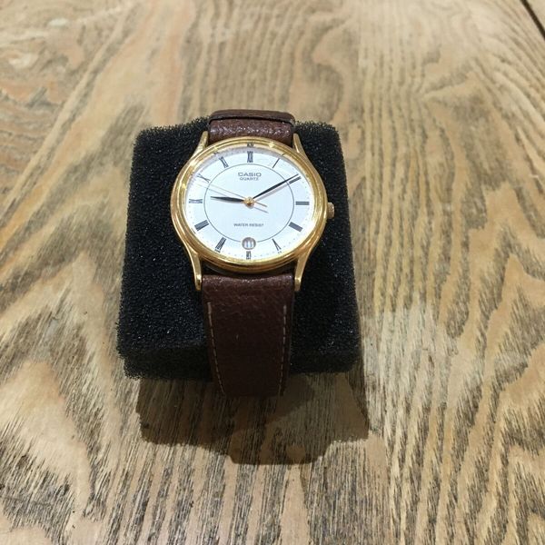 Casio Watch MQ-539 Date Display Waterproof Gold Casing White Face Not ...