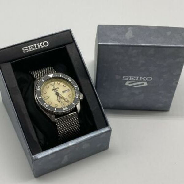 Brand New Box Seiko 5 Men's Stainless Steel Mesh Dive Automatic Watch ...