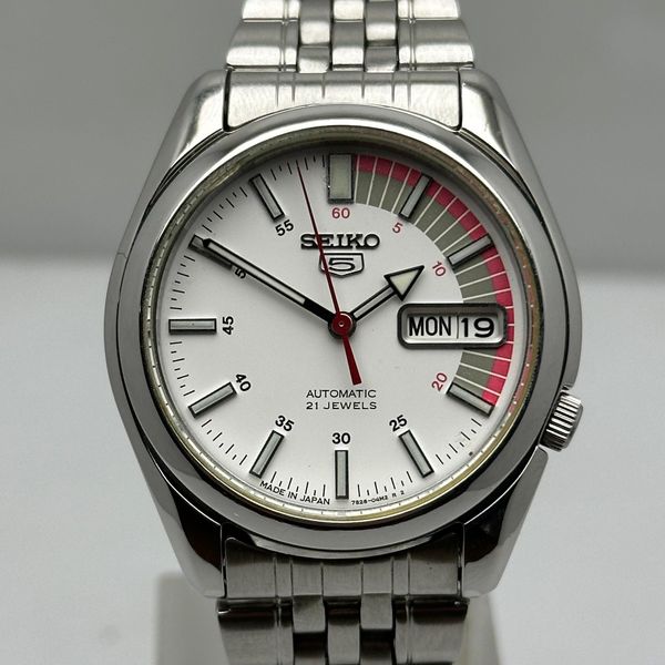 Vintage Seiko 5 Racer 7S26-01V0 Automatic White Dial 21 Jewels Men's ...