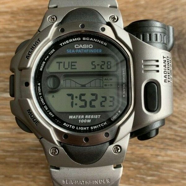 CASIO VINTAGE DIGITAL WATCH 2030 SPF-10 THERMO SCANNER SEA PATHFINDER ...