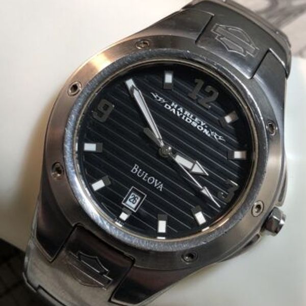 Bulova Harley Davidson Menâ s Watch WR100M Stainless Steel W/Date New ...